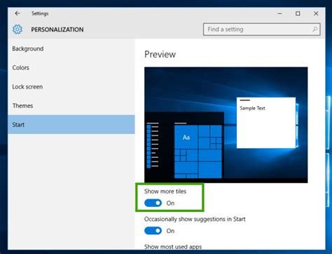 Tip Enable More Tiles In Windows Start Menu