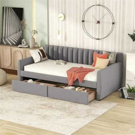 Luxurious Velvet Tufted Daybed With Trundle Bed Living Room
