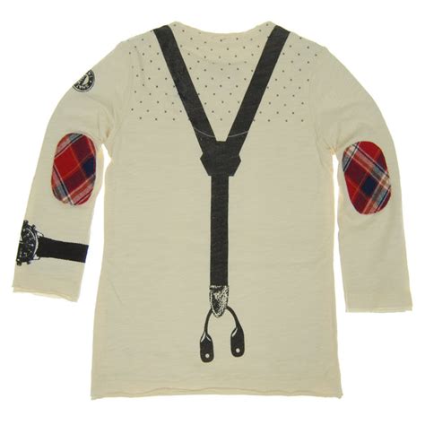 Suspender Bow Tie Henley Shirt By Mini Shatsu