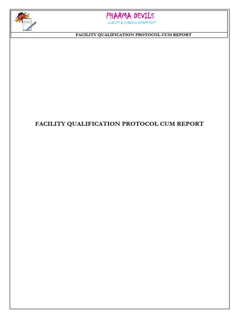 Facility Qualification Protocol 1 Pdf Tablet Pharmacy Wall