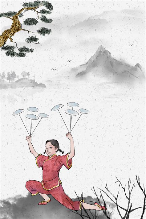 水墨民间背景图片 水墨民间背景素材图片 千库网