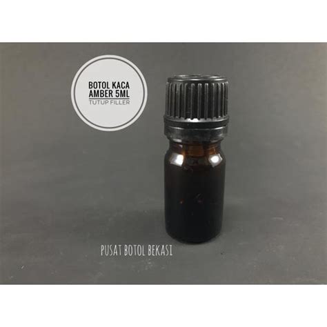 Jual BOTOL KACA AMBER 5ML COKLAT TUTUP FILLER Shopee Indonesia