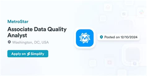 Associate Data Quality Analyst Metrostar Simplify Jobs