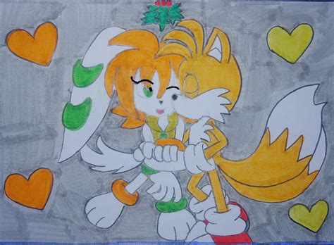 Mistletoe Miles Tails Prower Kiss Milla Basset By Sbeom59 On Deviantart