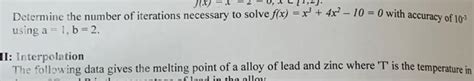 Solved Determine The Number Of Iterations Necessary To Solve