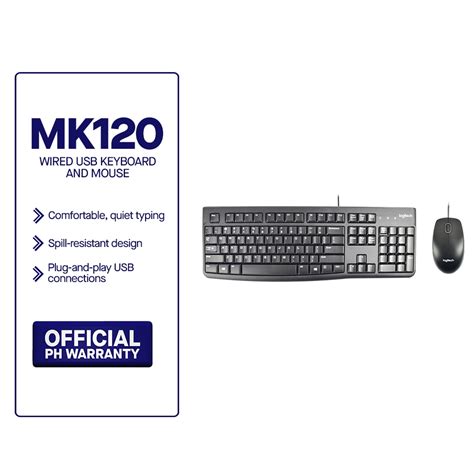 Logitech Mk120 Wired Usb Keyboard And Mouse Shopee Philippines