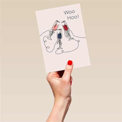 Personalised Contemporary Congratulations Woo Hoo Wine Card Hallmark
