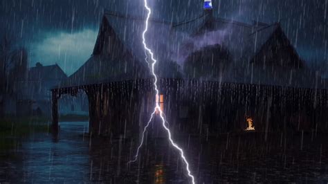 Beat Anxiety To Sleep Instantly Within Minutes With Heavy Rain Thunder On A Tin Roof At