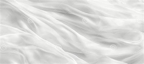 Abstract Flowing White Fabric Texture Background With Soft Waves And Folds Elegant And