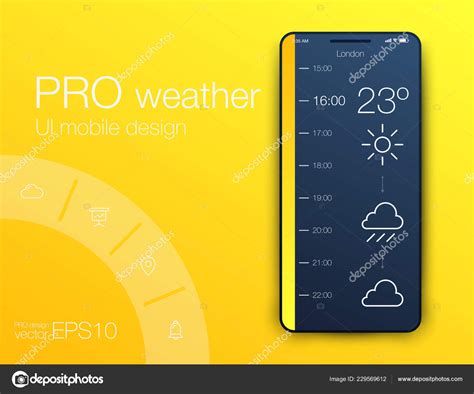 Weather Forecast App Ux Ui Design Stock Vector Stock Vector By