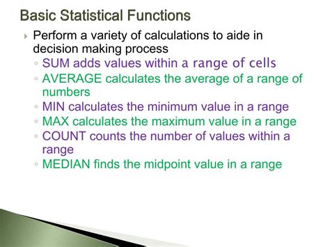ppt excel chapter 2 formulas and functions powerpoint presentation