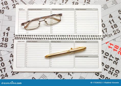 Sheets Of A Calendar And A Notebook Stock Photo Image Of Beginnings Foreground
