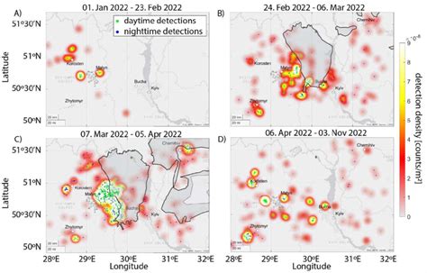 Density Plots Of The Automatic Seismic Detections For Various Time
