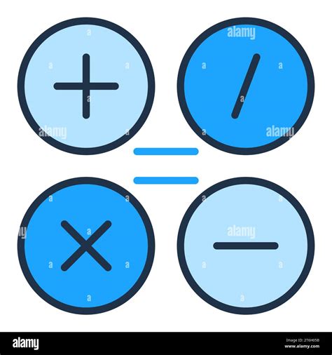 Basic Math Symbols Vector Mathematics Concept Colored Icon Or Logo