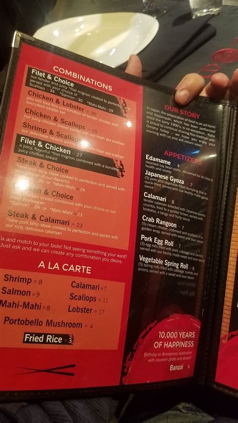 Menu At Kobe Steak House Of Japan Steakhouse Omaha
