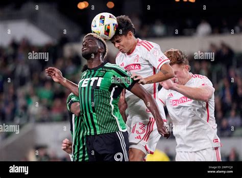 Austin Fc Forward Gyasi Zardes Left And St Louis City Defender Anthony Markanich 13 Leap