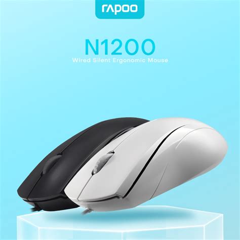 Rapoo N1200 Wired Mouse For Laptop 1000dpi Slient Mouse Computer
