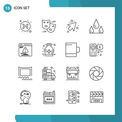 Vector Pack Of Outline Symbols Line Style Icon Set On White Background For Web And Mobile