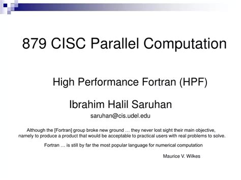 Ppt Cisc Parallel Computation Powerpoint Presentation Free