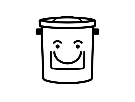 Garbage Can Picture To Color Coloring Page