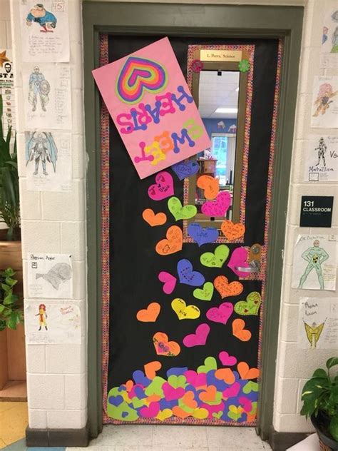 ideas de decoración de la puerta del aula del Día de San Valentín que niños Wil en
