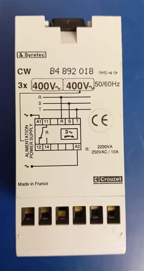 Crouzet 3 Phase Monitor Relay Cw 84 892 018 Control Online Ltd