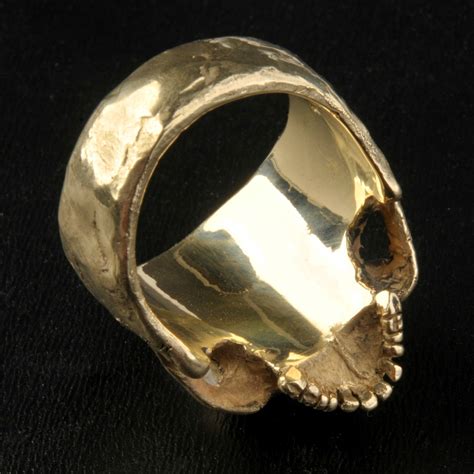 Gold Skull Ringlarge Size14k Solid Gold Skull Ringhalf Jaw Etsy