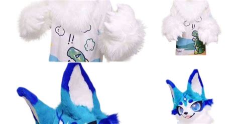 Oppressive Detailed Blue White Fursuit Head Furry Husky Head Cosplay