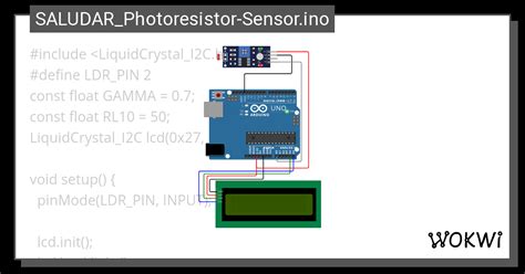 SALUDAR Photoresistor Sensor Ino Wokwi ESP32 STM32 Arduino Simulator