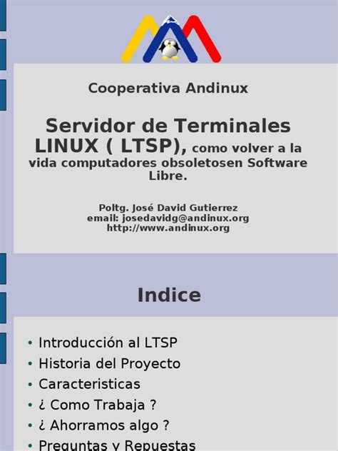 ltsp presentacion pdf distribución de linux servidor computación