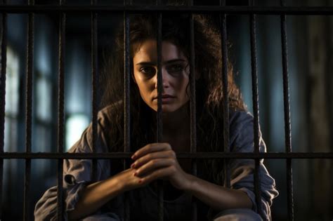 Premium Photo A Woman Imprisoned Her Eyes Locked Onto The Camera Lens Emanating Determination