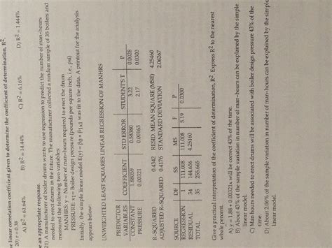 Solved Linear Correlation Coefficient Given To Determine The