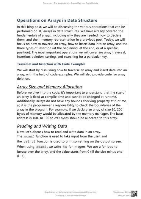 Solution Stuvia 2779713 Array Operations Traversal Insertion