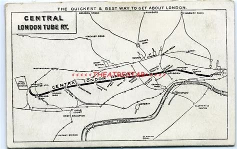 London Underground Central Line Tube Map Card Novelty Blow In Comic