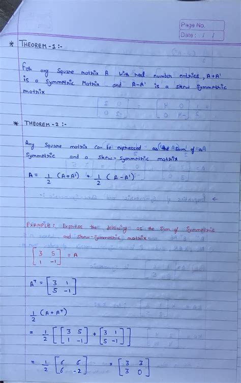 SOLUTION Symmetric Skew Symmetric Matrices Studypool