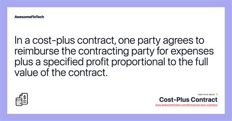 Cost Plus Contract Awesomefintech Blog
