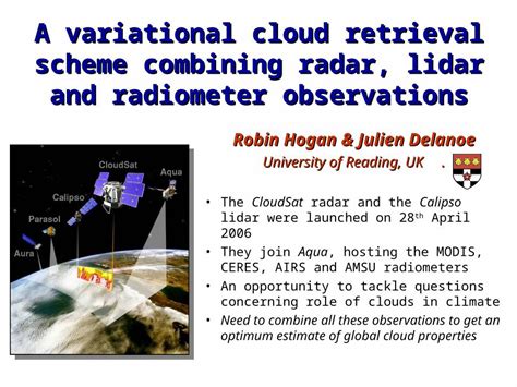 Ppt A Variational Cloud Retrieval Scheme Combining Radar Lidar And