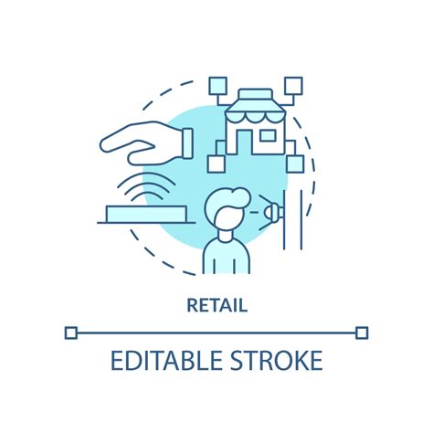 Retail Turquoise Concept Icon Biometric Technology Application Abstract Idea Thin Line