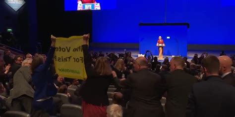 Greenpeace Protestors Gatecrash Liz Truss Speech At Tory Conference