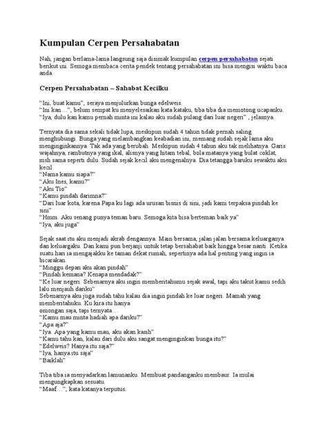 Kumpulan Cerpen Persahabatan Pdf