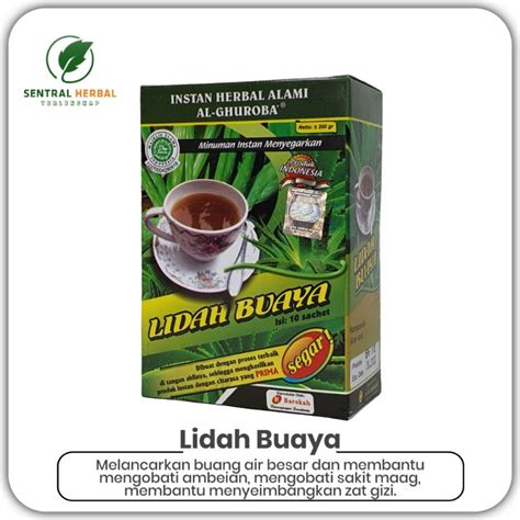 Jual Lidah Buaya Instan Herbal Alami Al Ghuroba Isi 10 Sachet Shopee