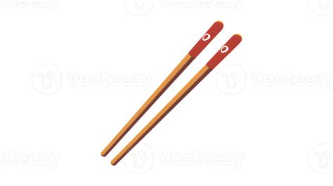 Elegant Wooden Chopsticks With Red Tips Perfect For Asian Cuisine And