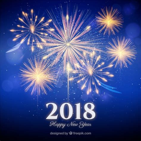 Фейерверк новогодний фон 2018 | Бесплатно векторы