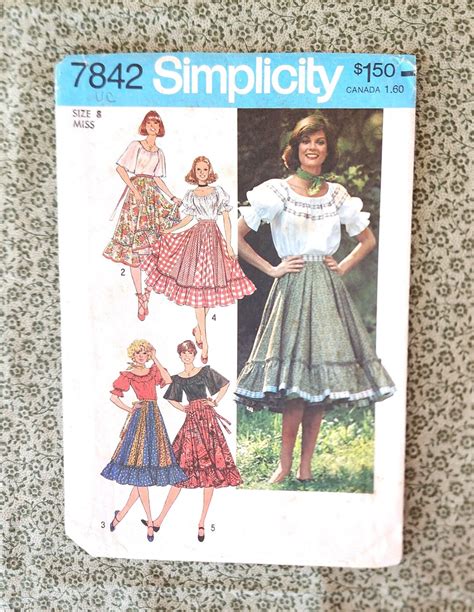 S Ruffle Skirt Pattern Uncut Simplicity Size S Full Ruffled Peasant Blouse