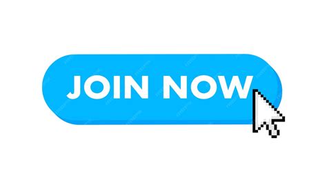 Premium Vector Join Now Button With Cursor Pointer Click Vector Web