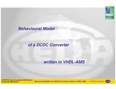 PDF Behavioural Model Of A DCDC Converter Written In VHDL AMS Behavioural Model Of A DCDC