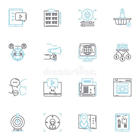 Social Analytics Linear Icons Set Metrics Engagement Insights Performance Influencers