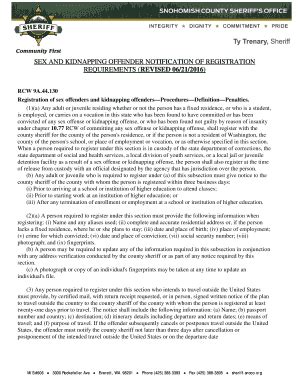 Fillable Online Sex And Kidnapping Offender Notification Of Registration Requirements Fax Email