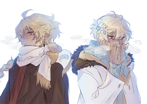 Felt Like Drawing Aether And Lumine For Christmas Genshinimpact