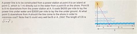 A Power Line Is To Be Constructed From A Power Chegg Com